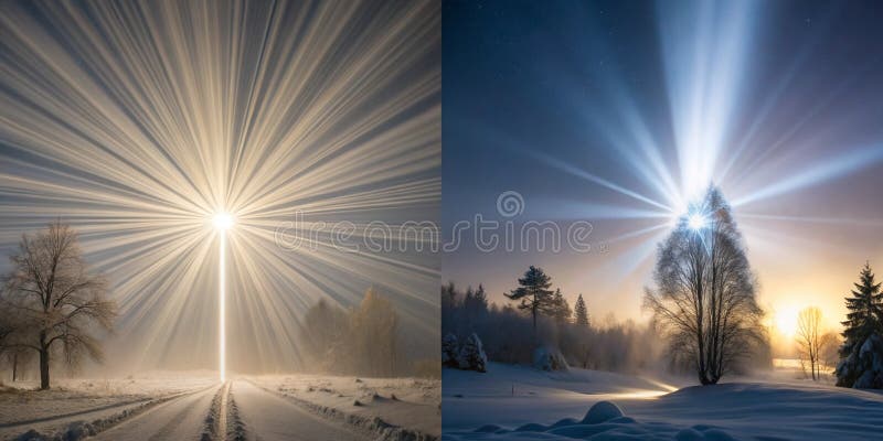 Shining White Light and Dense White Haze Stock Illustration ...