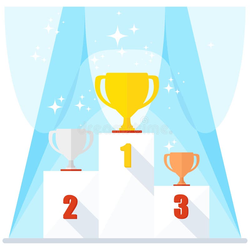 Shining winner podium stock vector. Illustration of medal - 90900051