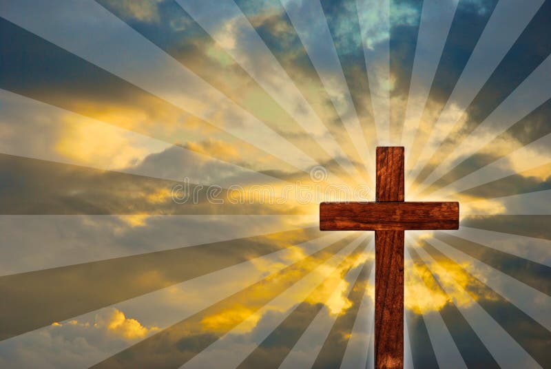 Wooden Cross Radiating Light Stock Photo - Image of abstract, cross ...