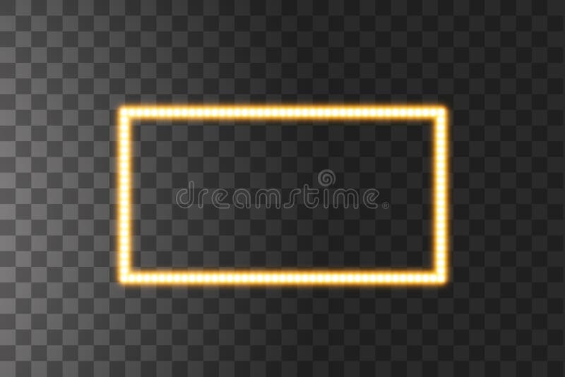 Shining Yellow Led Vector Rectangle Frames, Neon Illumination on ...