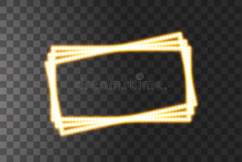 Shining Yellow Led Vector Rectangle Frames, Neon Illumination on ...