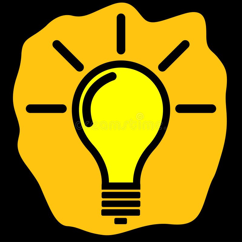 Shining Yellow Light Bulb. Vector Illustration. Creative Concept of ...