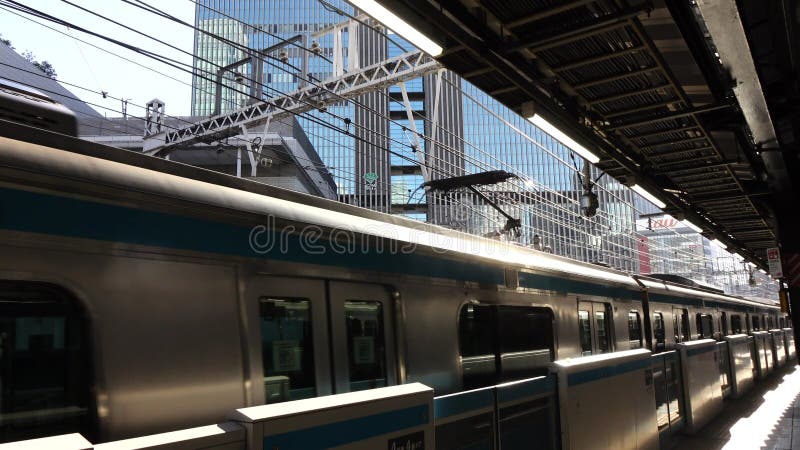 Shinkansen Passing through the Train Passing through the Platform Stock ...