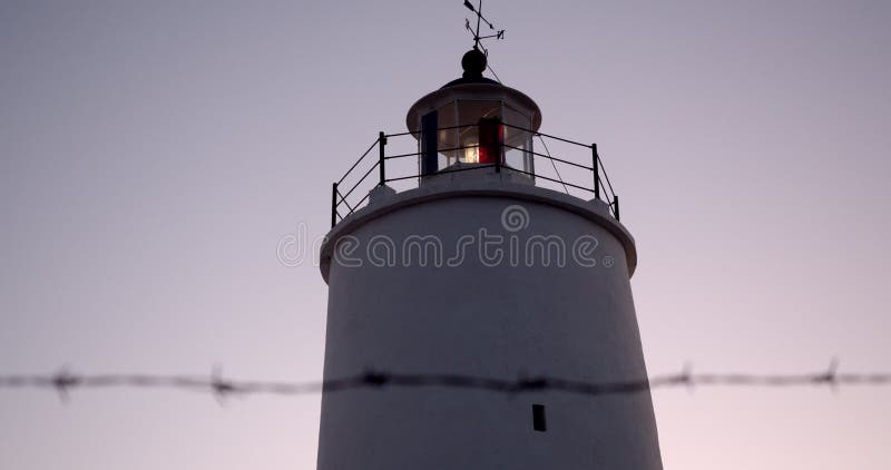Lighthouse in Prerow Built from Red Bricks, Gallery with Iron Handrail ...