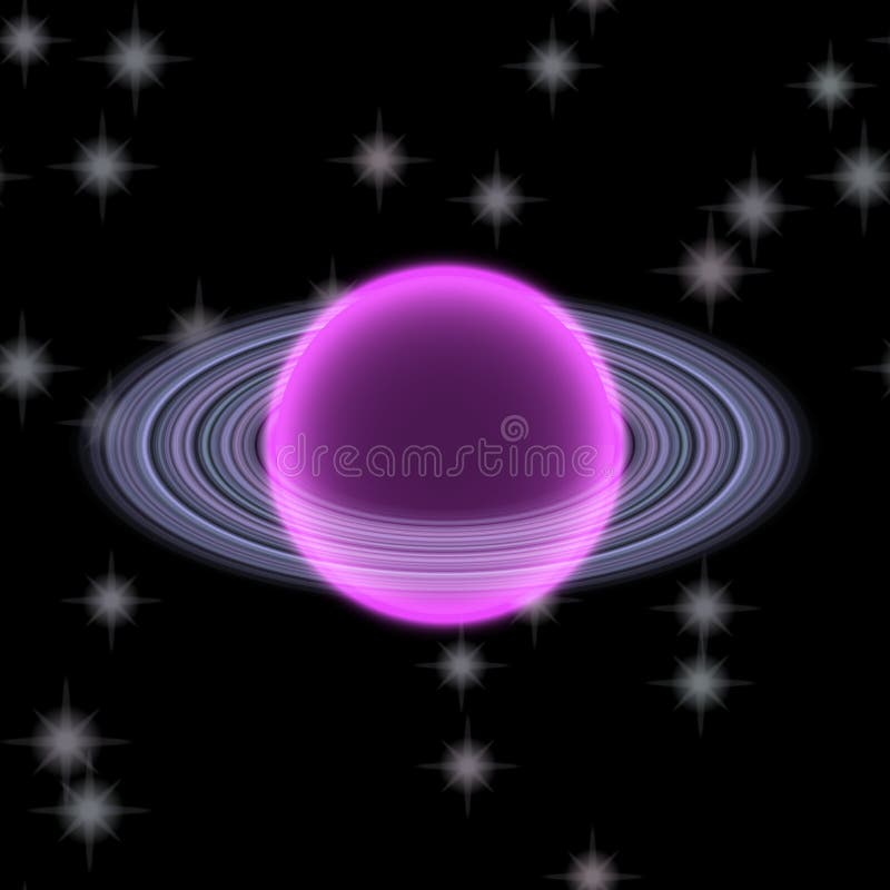 Shinning Planet in Far Uniferse. Abstract Planet with Colorful Ring ...