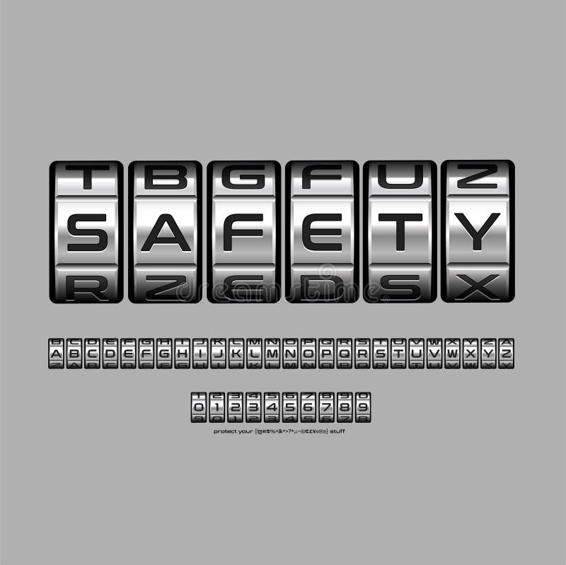 Code Combination Lock Metal Spin Dial with the Word Safety, Vector ...