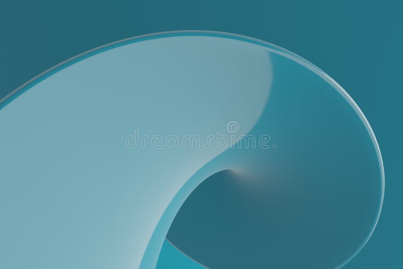 Shinny Teal Abstract Computer Generated 3D Distorted Wave Like Shape ...