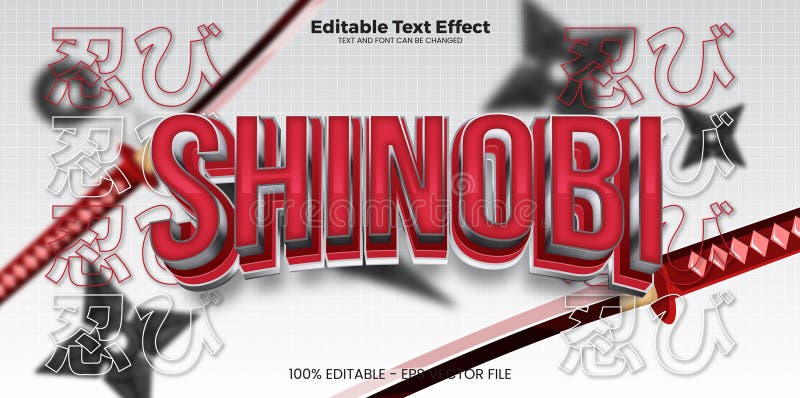 Shinobi Editable Text Effect in Modern Trend Style Stock Vector ...