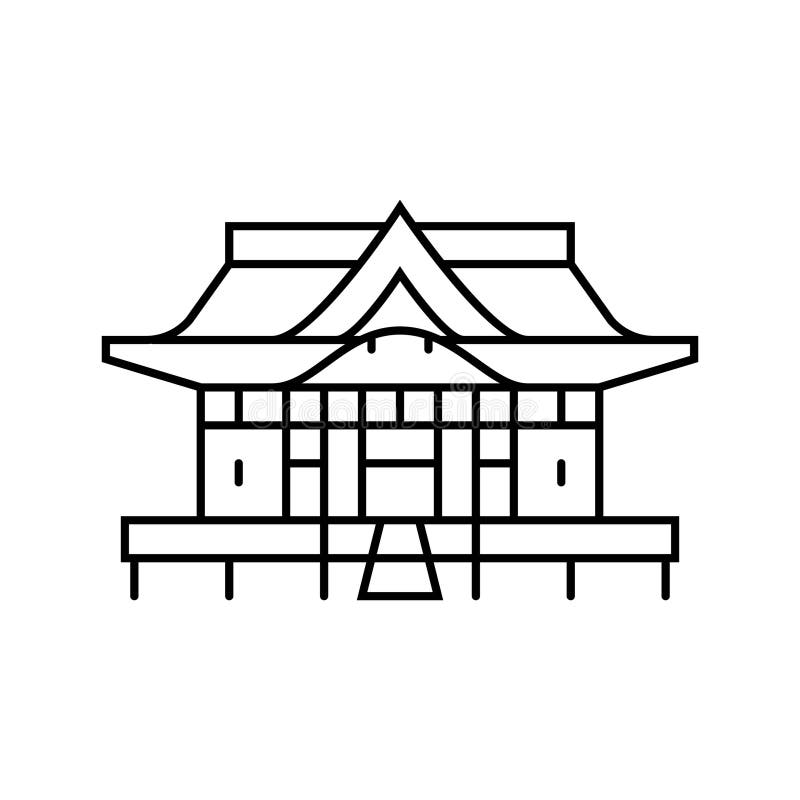 Shinto Shrine Building Shintoism Line Icon Vector Illustration Stock ... Shinto Shrine Building Shintoism Line Icon Vector Illustration Stock ...