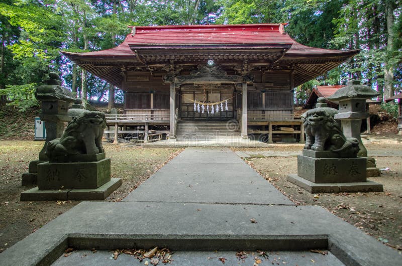 Shinto Shrine in the Forest Stock Photo - Image of japanese, forest ...