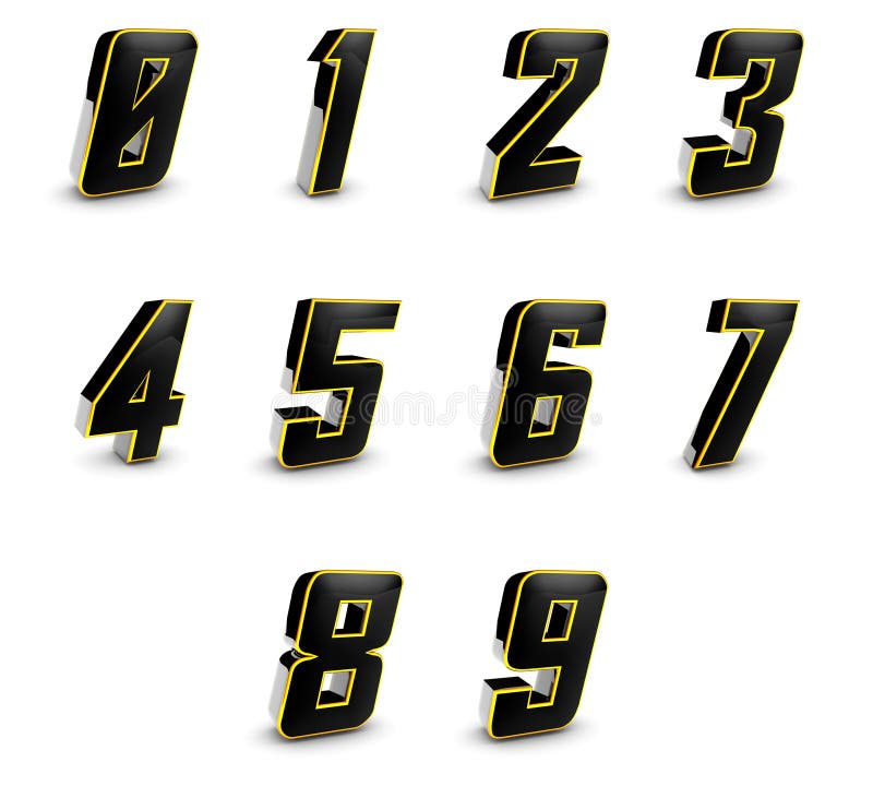Shiny 3D Digits stock illustration. Illustration of three - 28247445