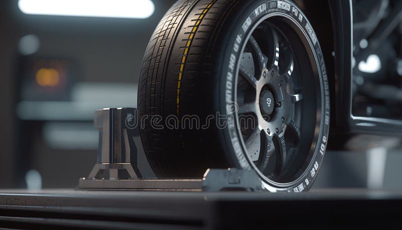 Shiny Alloy Wheels Reflect Modern Technology in a Car Workshop ...