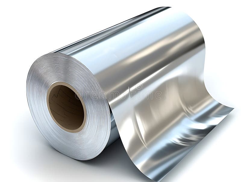 Shiny Aluminum Foil Roll Ready for Multiple Uses Stock Illustration ...