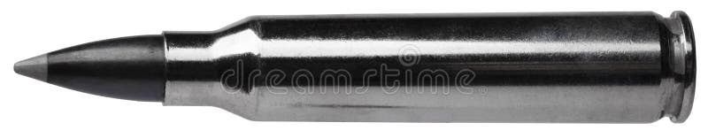 Cartridge for a 40 Caliber Semi Auto Pistol with Shadow Underneath ...