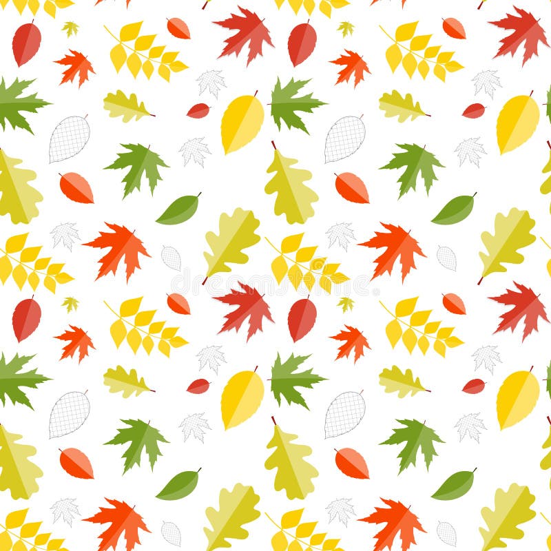 Shiny Autumn Natural Leaves Seamless Pattern Stock Vector ...