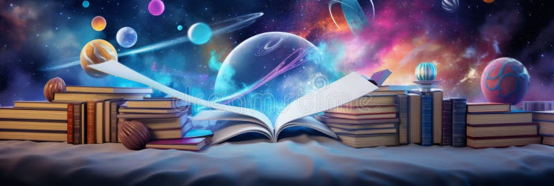 Shiny Background with Gradient of Bright School Colors, Outlines of ...