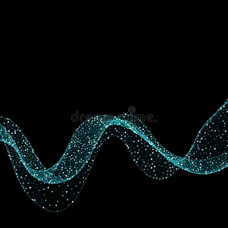 Shiny Background with a Wave of Blue. Flickering Blue Particles ...