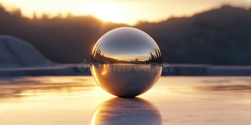 Shiny Ball on Table stock photo. Image of interior, gold - 388518650