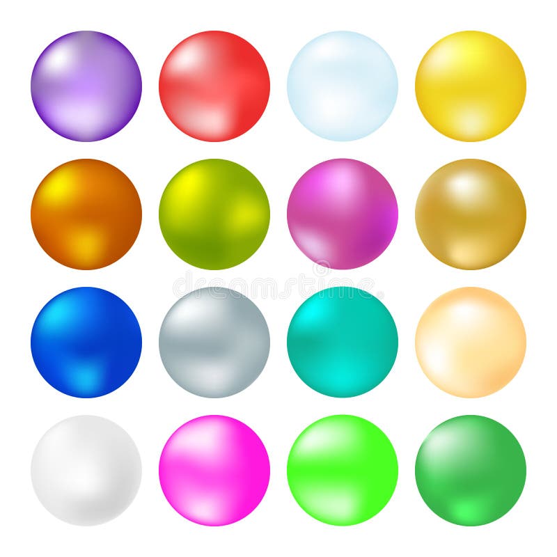 Shiny Balls Different Colors. Stock Vector - Illustration of color ...