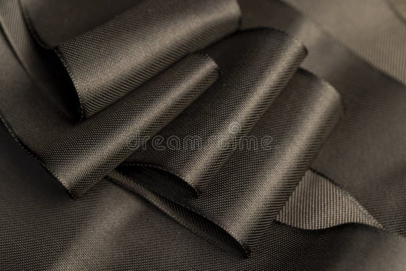 Shiny Beautiful Black Satin Ribbon Stock Photo - Image of decoration ...