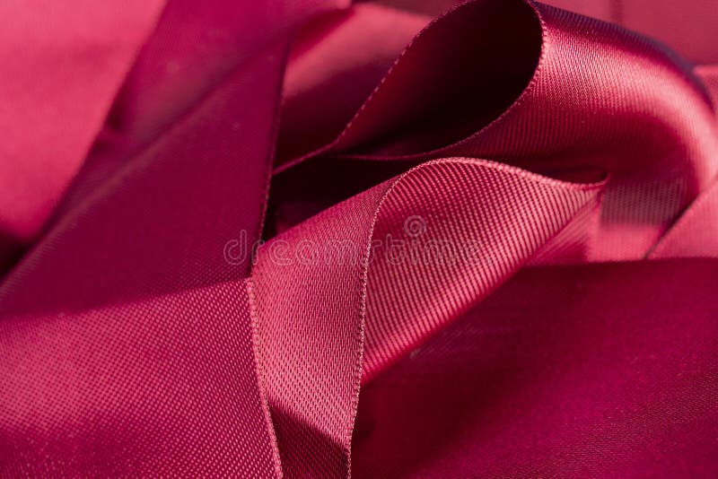 Shiny Beautiful Pink Satin Ribbon Stock Image - Image of wrap, soft ...