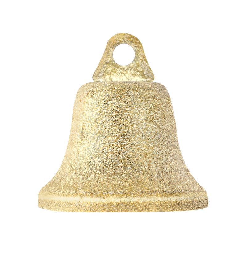 Shiny Bell Isolated on White. Christmas Decoration Stock Image - Image ...