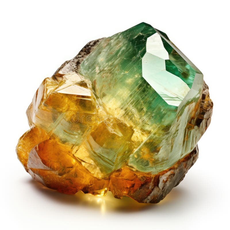 A Shiny Beryl Nugget with a Clear and Glossy Surface, Isolated on a ...