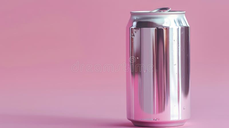 Shiny Beverage Can on Pink Background - Minimalist Design and Modern ...