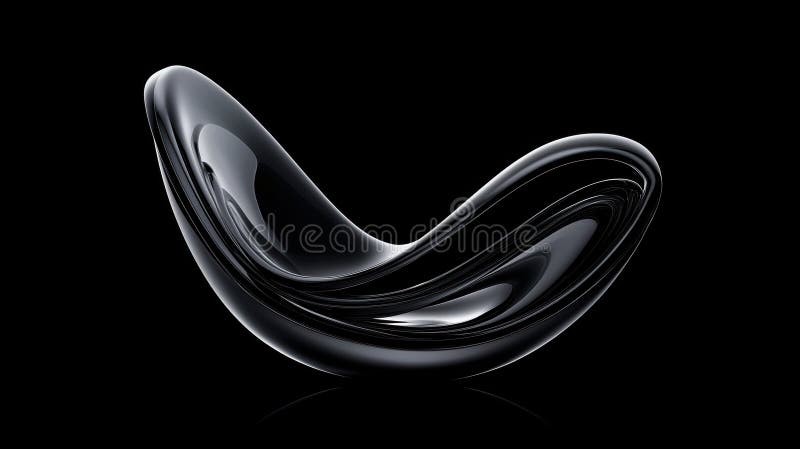 A Shiny Black Abstract Sculpture with a Smooth, Curved Form. Stock ...