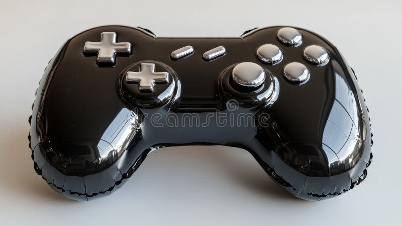 Shiny Black Balloon in the Shape of a Game Controller Stock Image ...