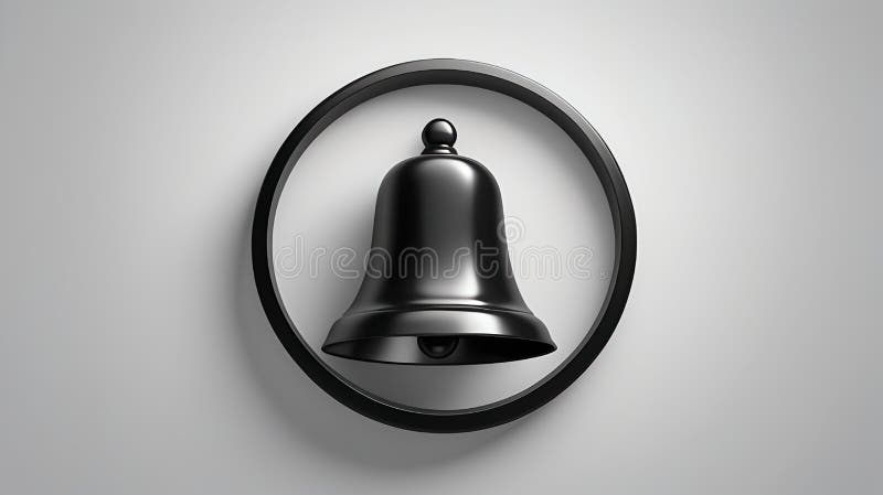 Shiny Black Bell Inside Circle Frame Stock Illustration - Illustration ...