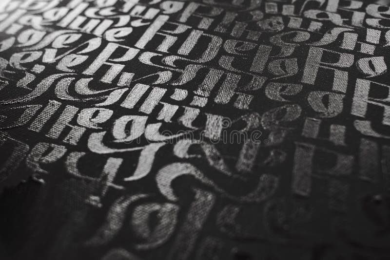 Shiny Black Handwritten Calligraphy Paint Stock Photo - Image of ...