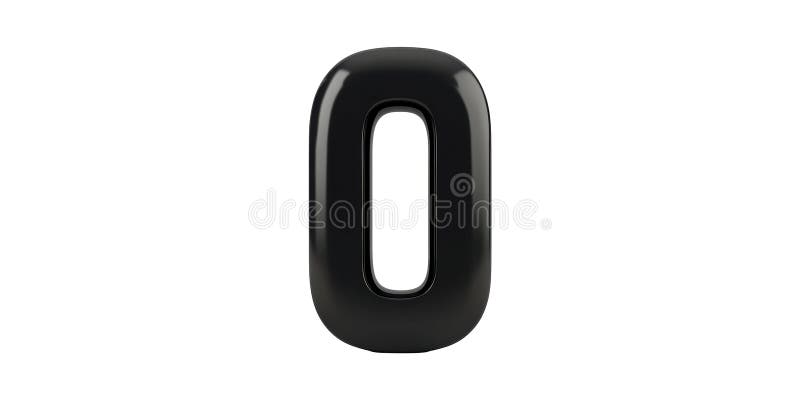 Shiny Black Number Zero Isolated Transparent Background Stock Photos ...