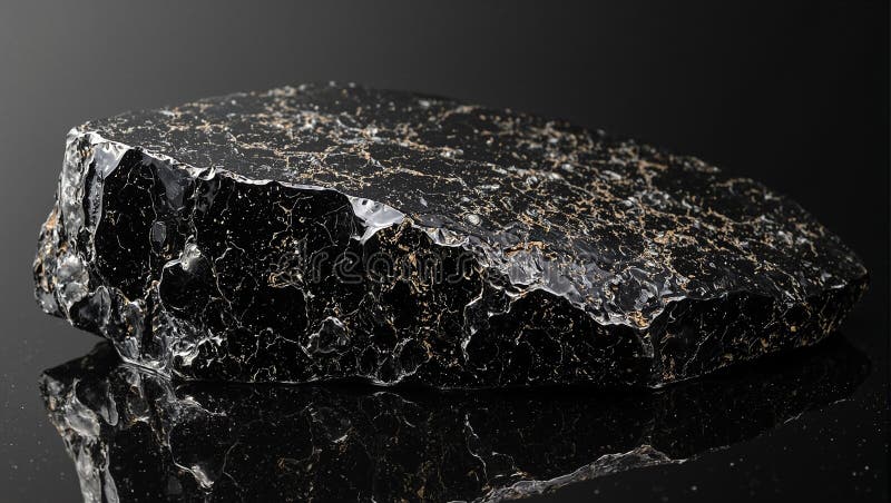 Shiny Black Obsidian Glass Texture with Mirror Like Reflection Stock ...