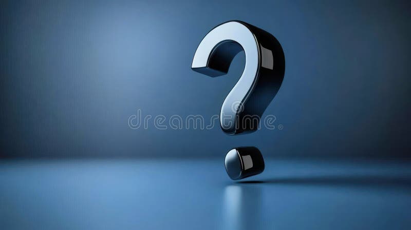 Enigmatic Black Question Mark Against a Gradient Blue Background ...