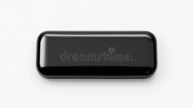 Shiny Black Rectangular Object Isolated on a White Background Stock ...