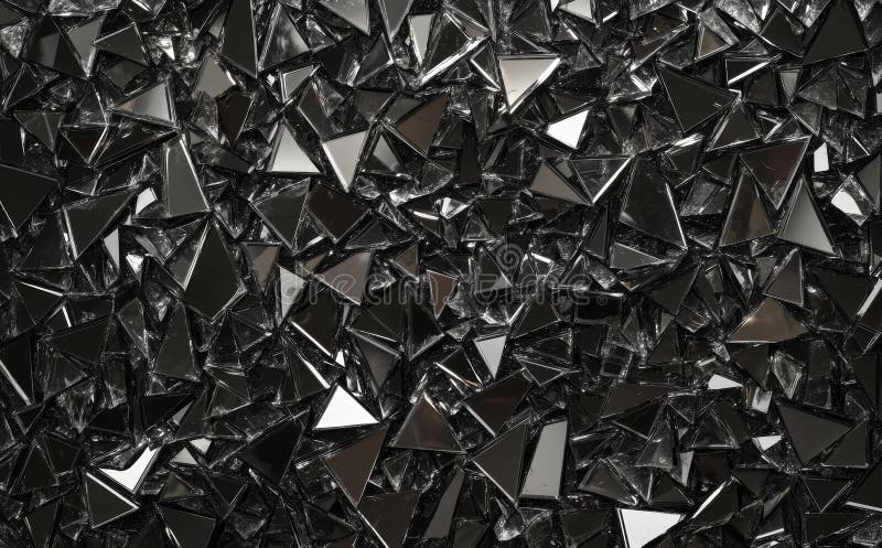 Shiny Black Shards Form a Dark Mosaic in an Abstract Modern Design ...