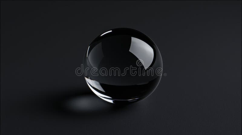 A Shiny Black Sphere with a Reflective Surface. Stock Image - Image of ...