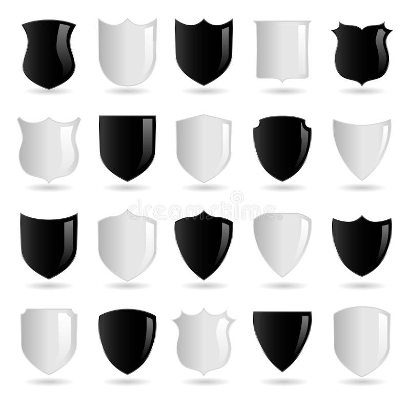 Shiny Black and White Badges - 1 - Selection Stock Vector ...