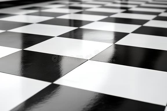 Shiny Black and White Checkered Floor Tiles Pattern Texture Background ...