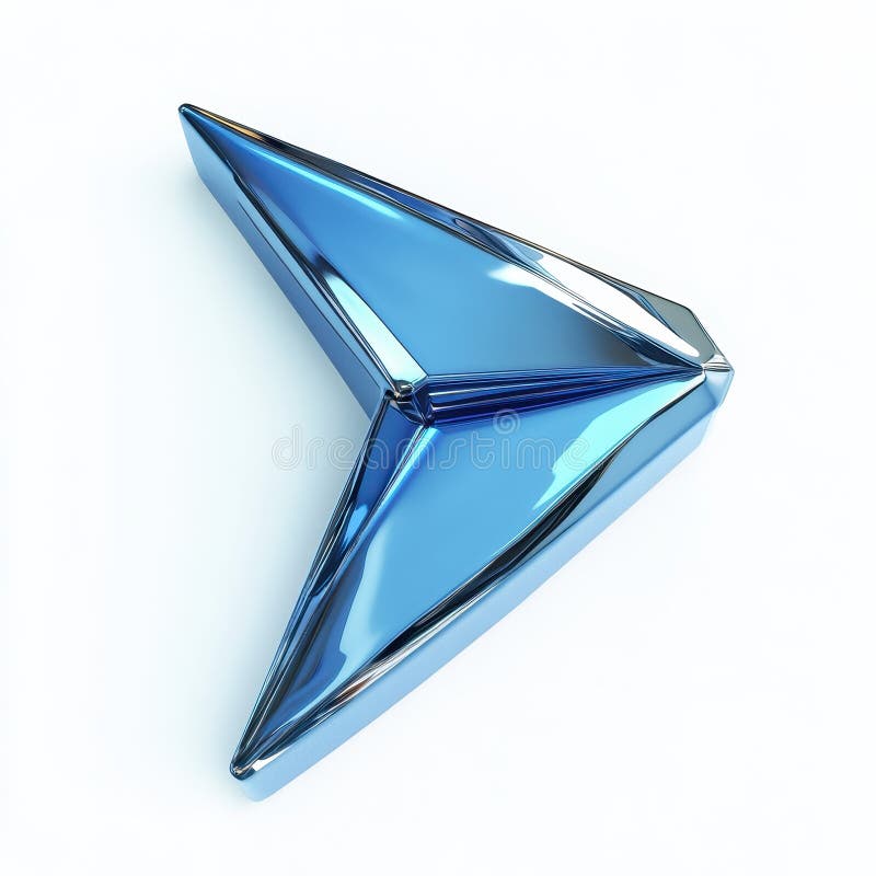 A Shiny Blue Arrow-shaped Object with a Sleek, Modern Design Stock ...