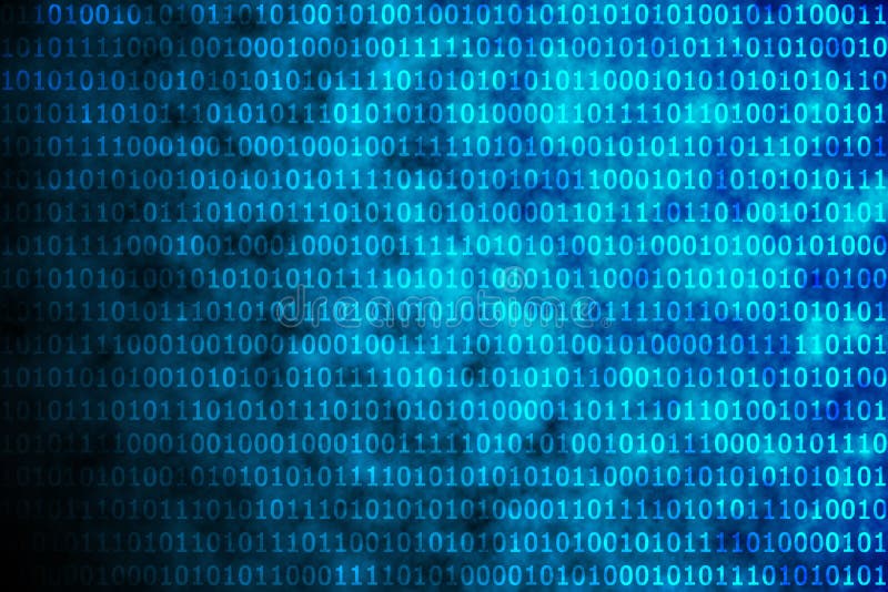 Blue Binary Code Background Stock Illustration - Illustration of ...