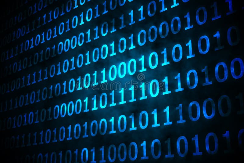 Shiny blue binary code stock illustration. Illustration of computing ...