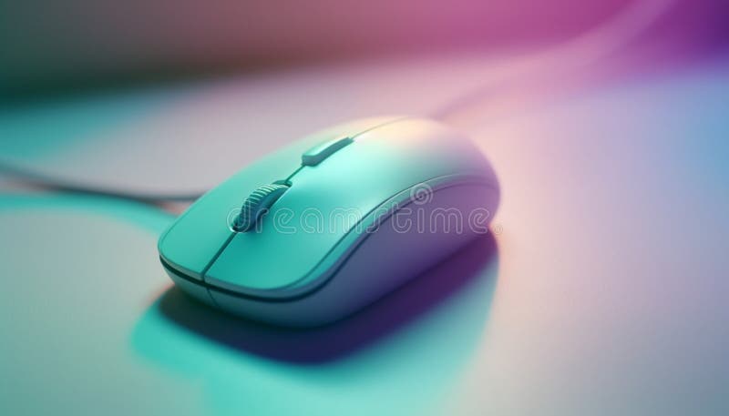 Shiny Blue Computer Mouse for Modern Business Generated by AI Stock ...