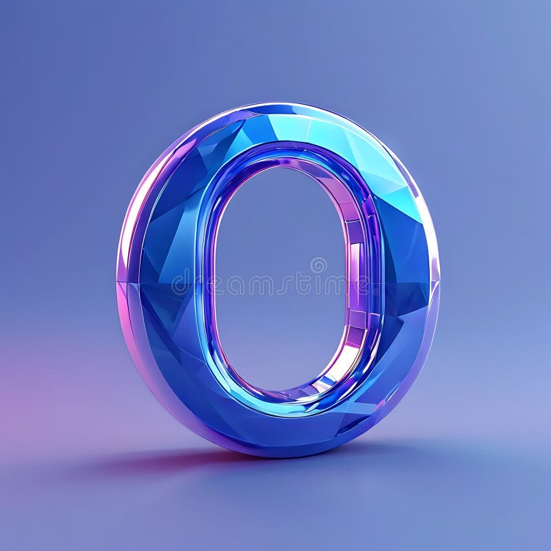 Shiny Blue Crystal Letter O Stock Illustration - Illustration of ...