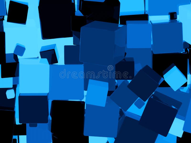 Shiny blue cube background stock illustration. Illustration of bright ...