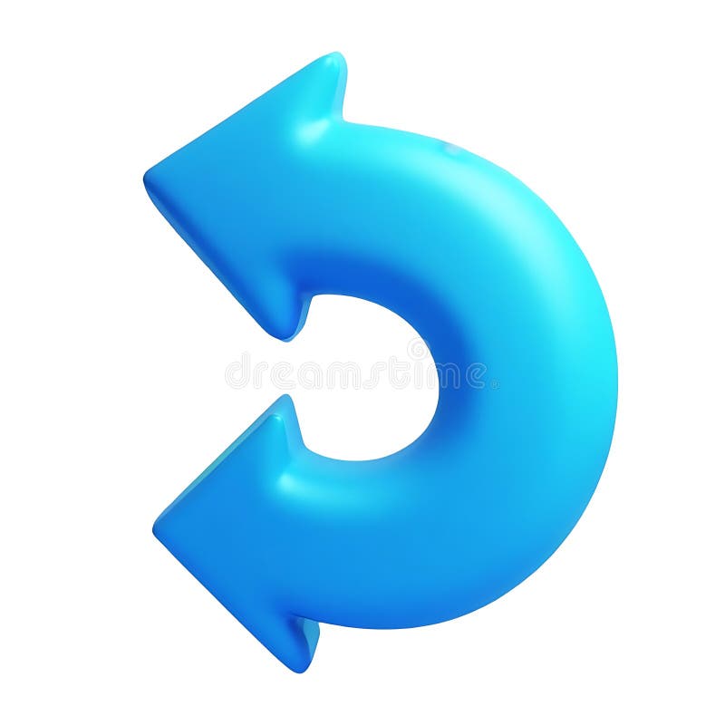 Shiny Blue 3D Arrow on White Background Stock Illustration ...