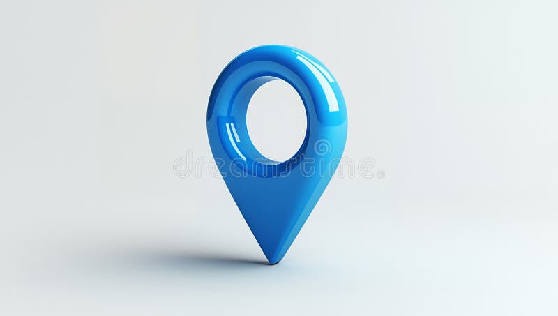 Shiny Blue 3D Location Pin Marker Icon Illustration Design for Navigation App Interface Stock ...
