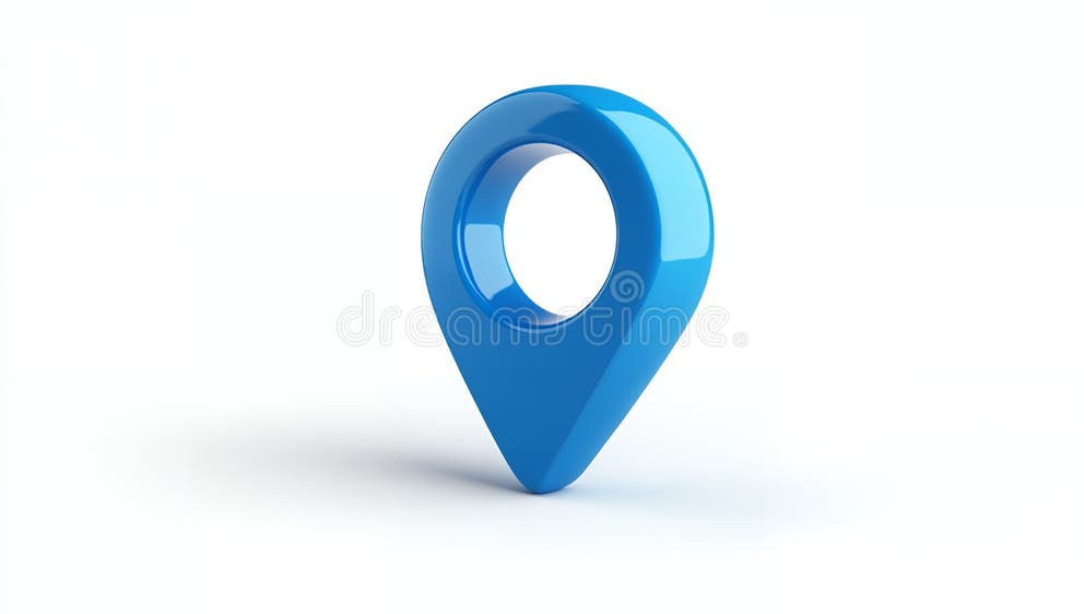 Shiny Blue 3D Map Pointer Location Icon Design Element for Website Navigation and App Interface ...