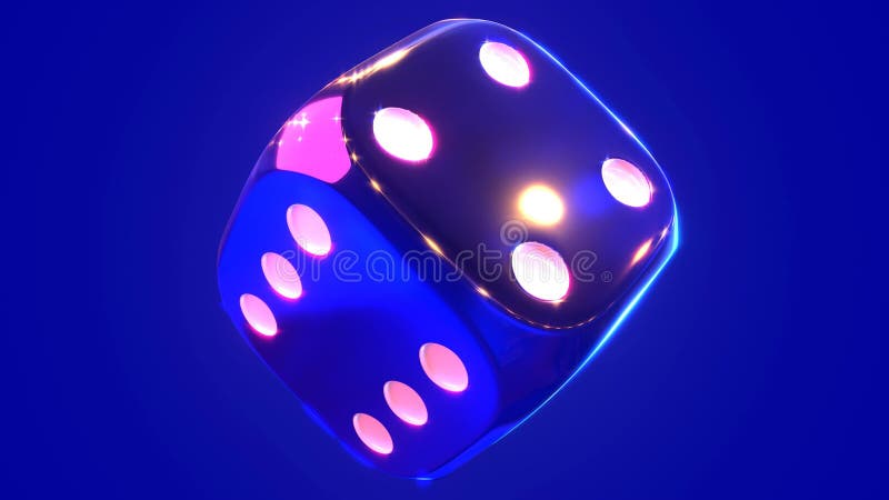 Shiny Blue Dice on Blue Background. Stock Footage - Video of seamless ...